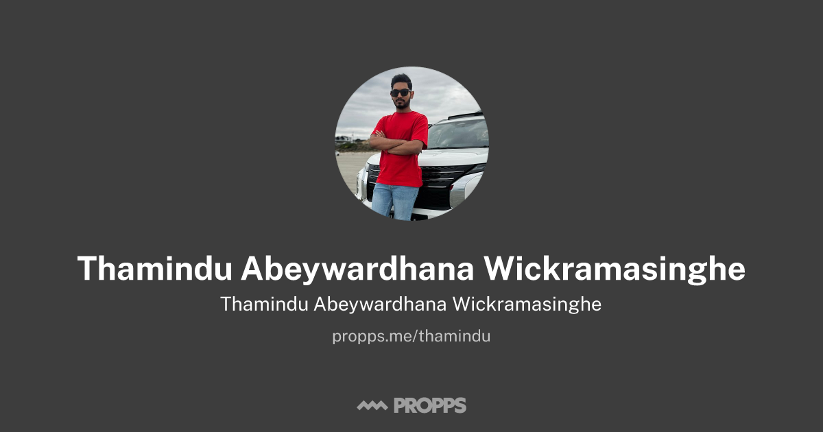 Thamindu Abeywardhana Wickramasinghe - Thamindu Abeywardhana Wickramasinghe