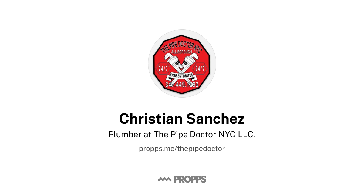 Christian Sanchez - Plumber at The Pipe Doctor NYC LLC.