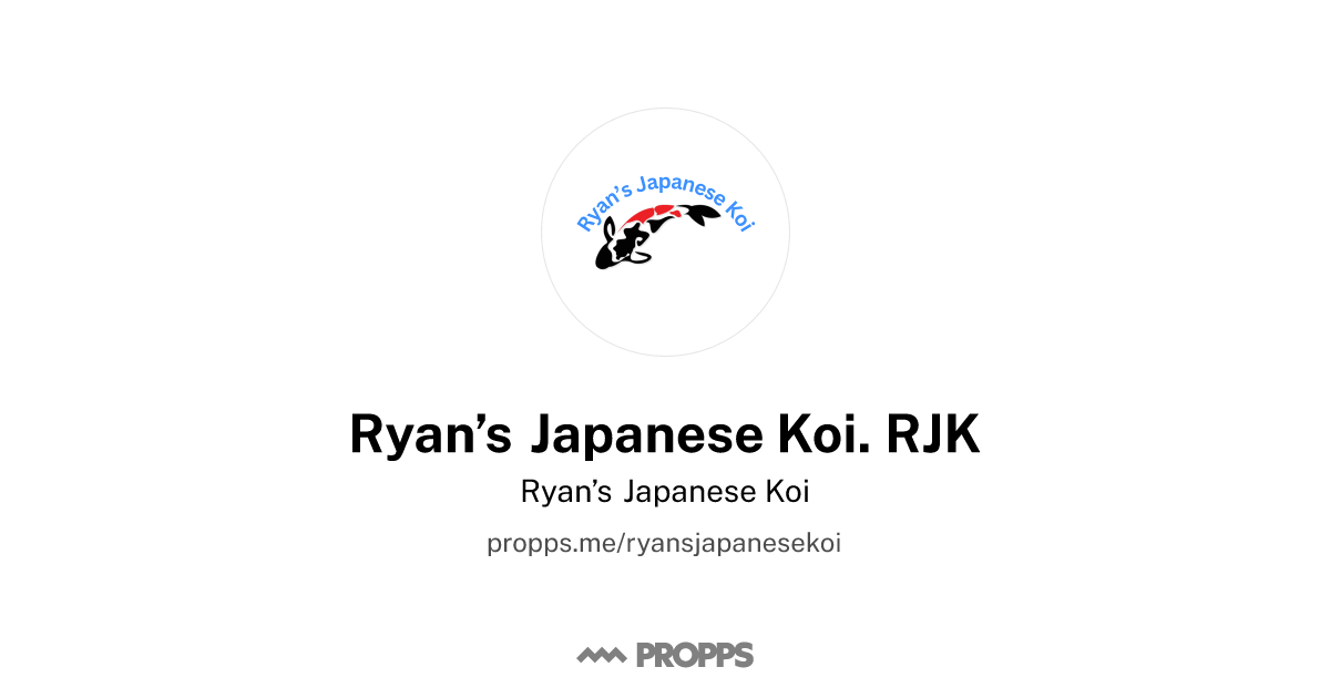 Ryan’s Japanese Koi. RJK - Ryan’s Japanese Koi